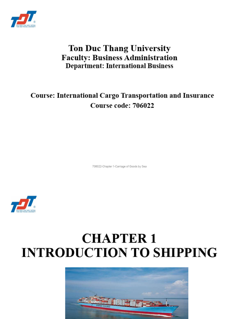 Elearning-Chapter 1-Introduction To Sea Transport - RV | PDF