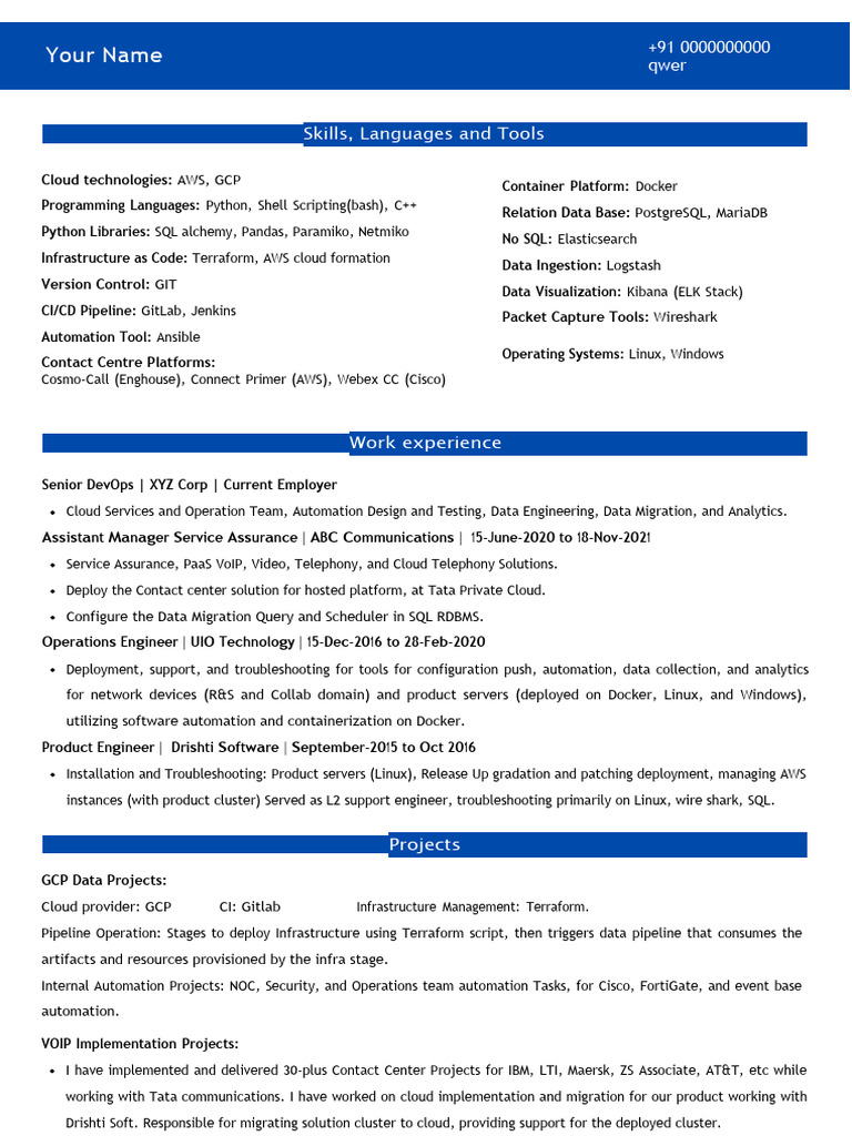 Cloud Sample Resume - Experienced | PDF | Cloud Computing | Amazon Web ...