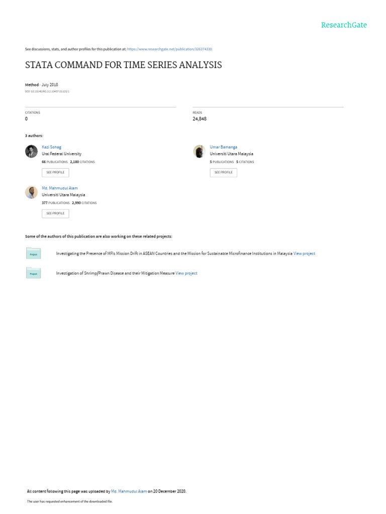 Time Series Stat A Command | PDF