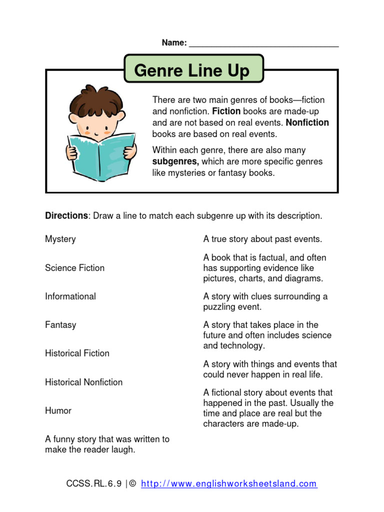 Genre Worksheet 01 | PDF