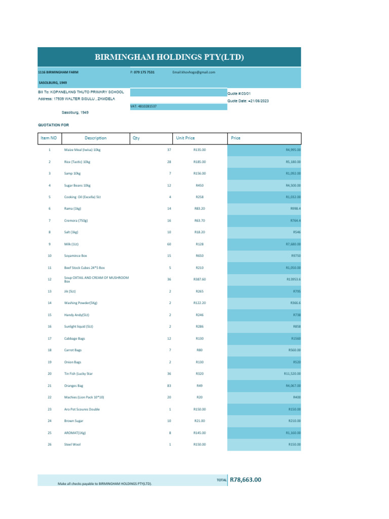 Invoice For June | PDF