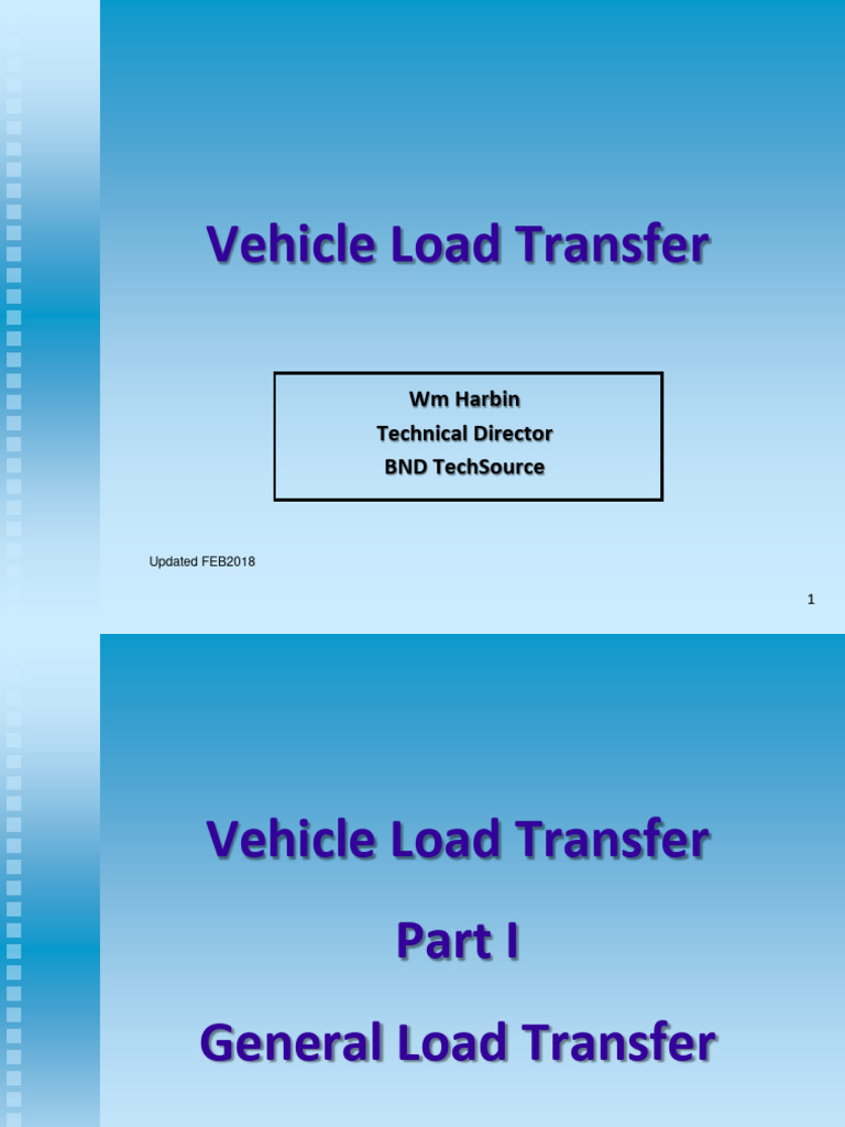 Vehicle Load Transfer Feb18 | PDF