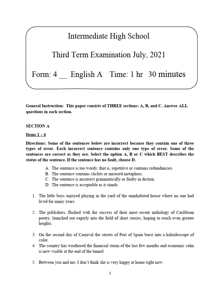 Form 4 English A Exam 2021 | PDF | Social Media | Popular Culture ...
