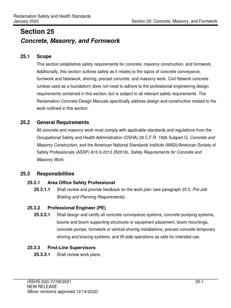 Sec 25 | PDF | Concrete | Scaffolding