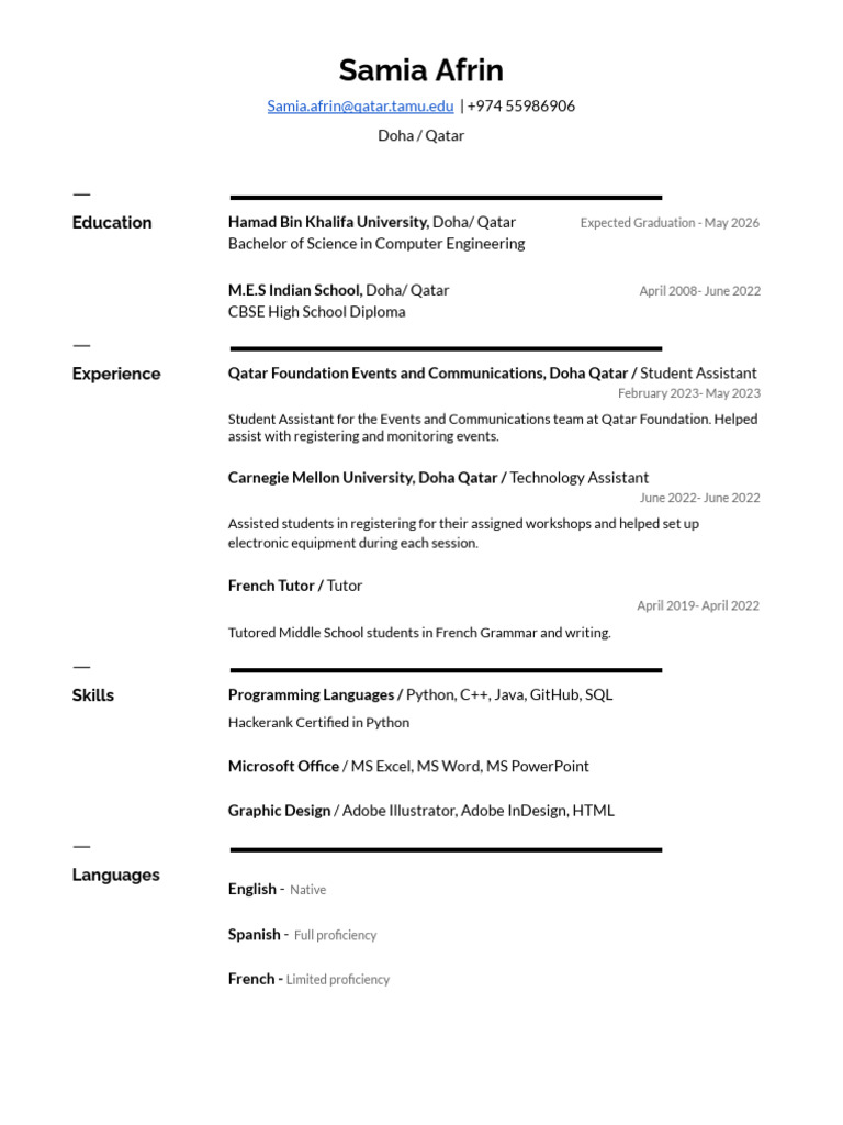 Samia Afrin: Education | PDF