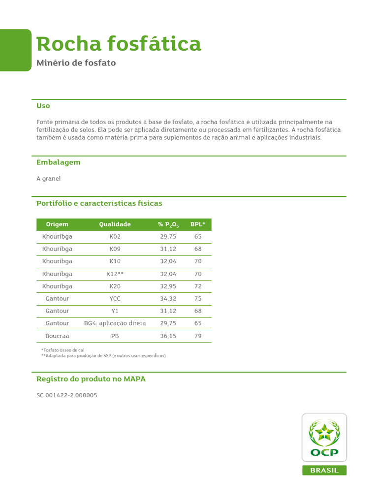 OCP Brasil Rocha Fosfática | PDF