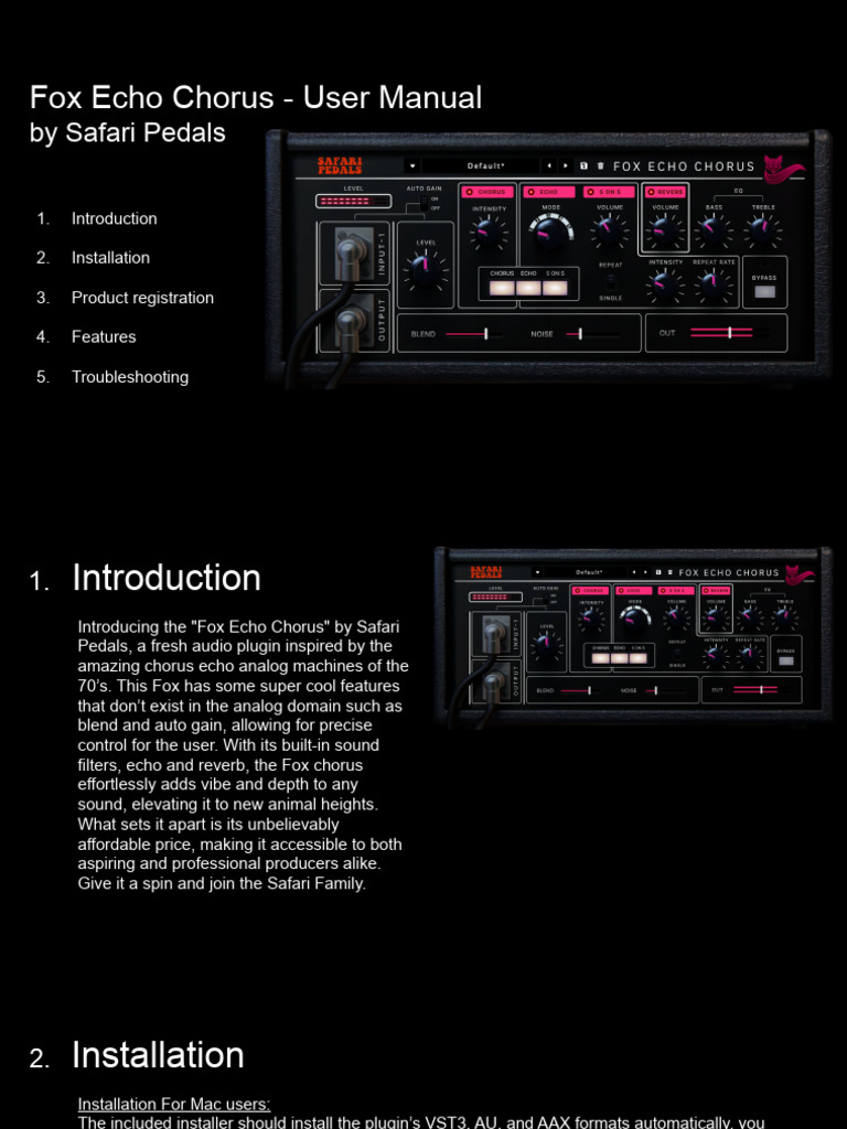 Fox Echo Chorus User Manual | PDF