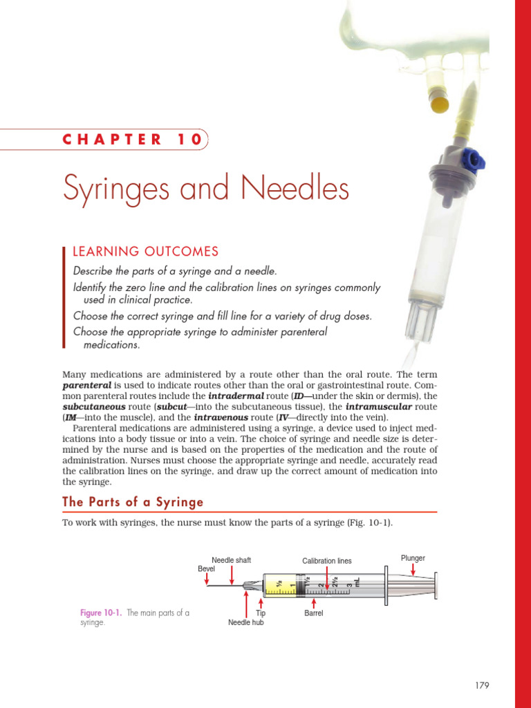Chapter 10 Syringes and Needles | PDF | Syringe | Injection (Medicine)