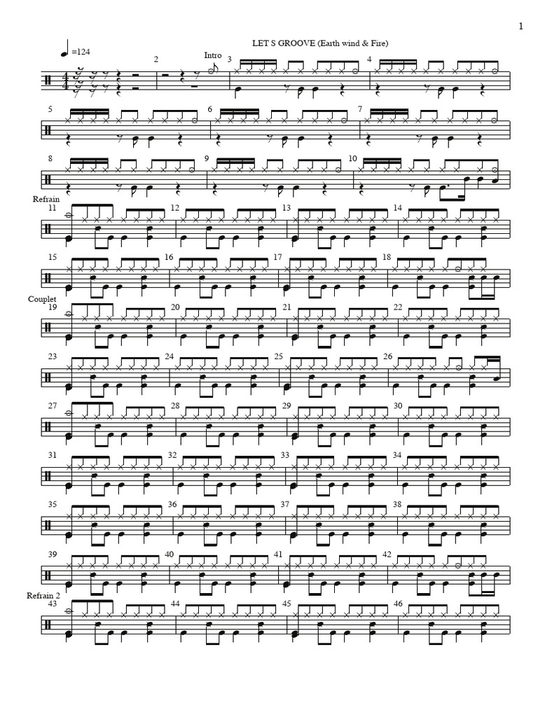 Let's Groove (EWF) Drum Part | PDF