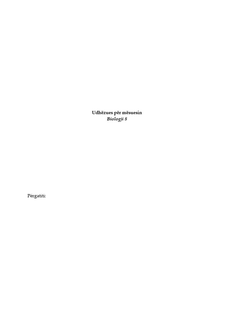 Biologjia 8 Udhëzues Mësuesi | PDF