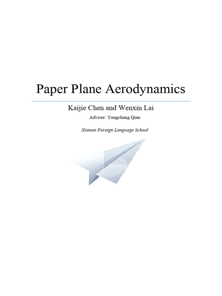 Paper Plane Flight Dynamics Analysis | PDF | Science & Mathematics