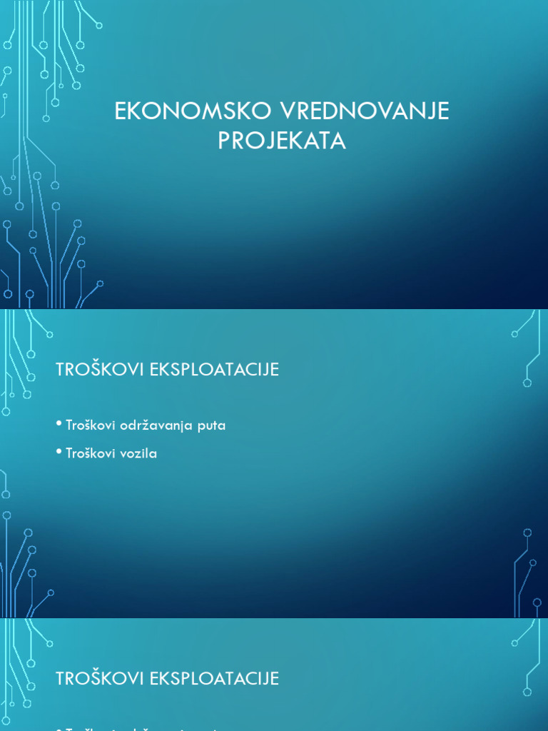 4.ekonomsko Vrednovanje - Troskovi Eksploatacije | PDF