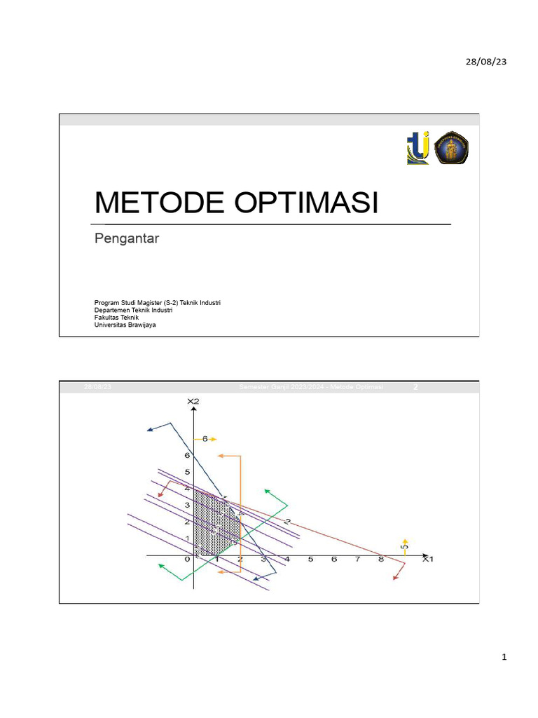 1 Pengantar Metode Optimasi | PDF | Mathematical Optimization | Mathematical Model