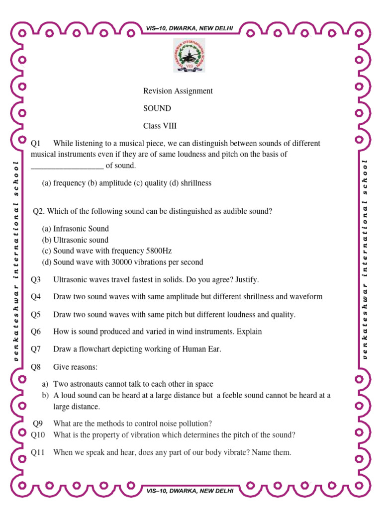 Sound Revision Assignment | PDF | Social Science | Young Adult