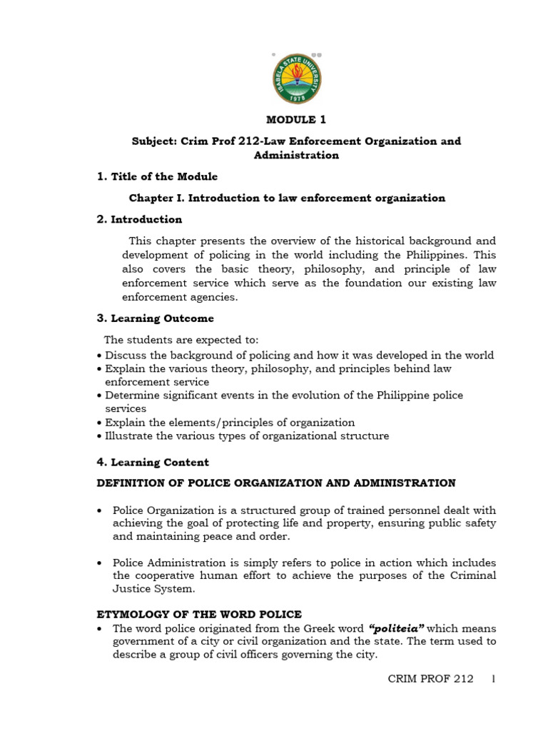 Law Enforcement Org | PDF | Police | Hierarchy