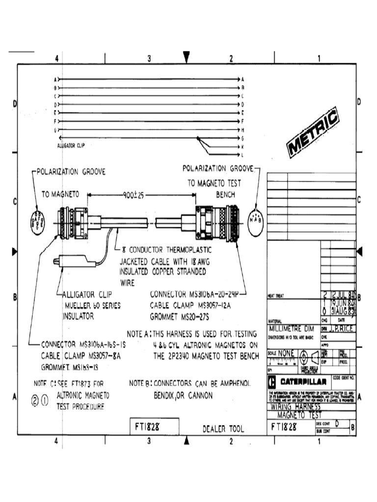 FT1828 Wiring Harness Magneto Test | PDF
