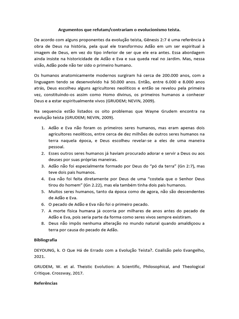 Evolucionismo Teísta | PDF