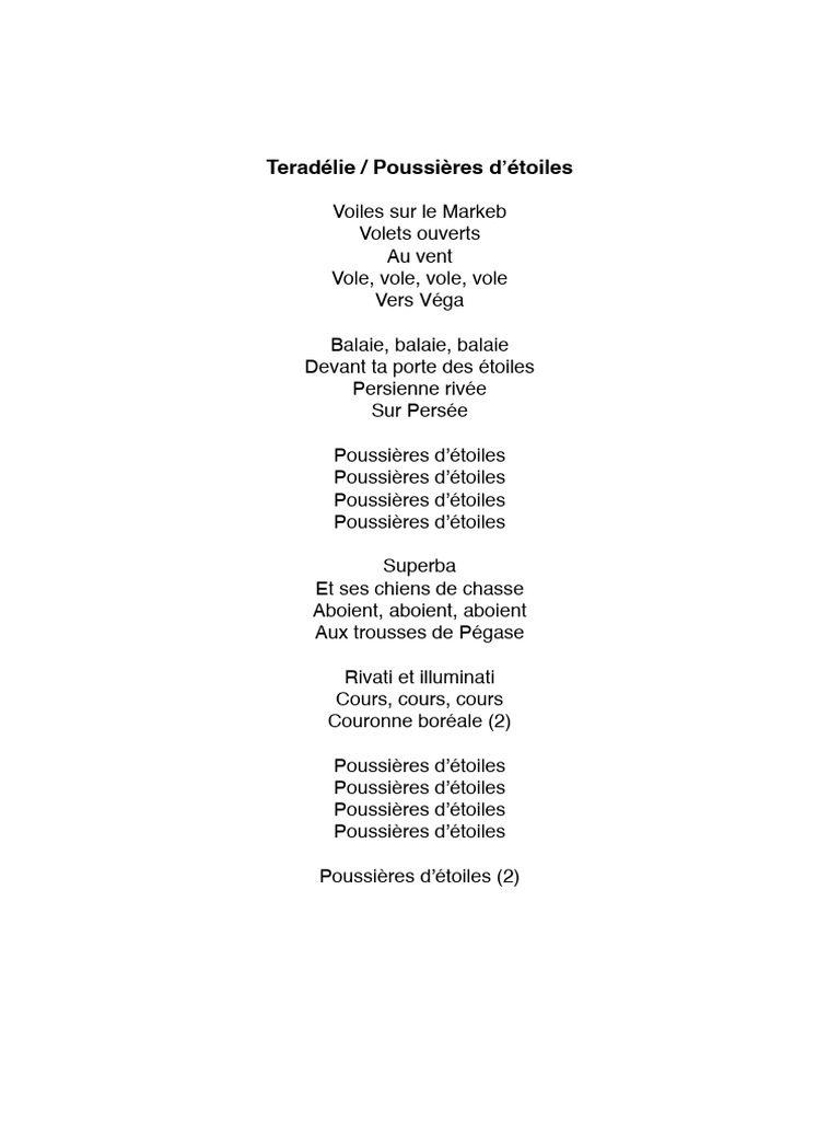 Teradelie: Poussieres D'etoiles | PDF Teradelie: Poussieres D'etoiles | PDF