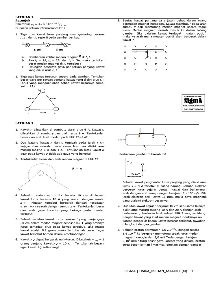LATIHAN SOAL FISIKA_MEDAN_MAGNET dan IMBAS ELEKTROMAGNET | PDF