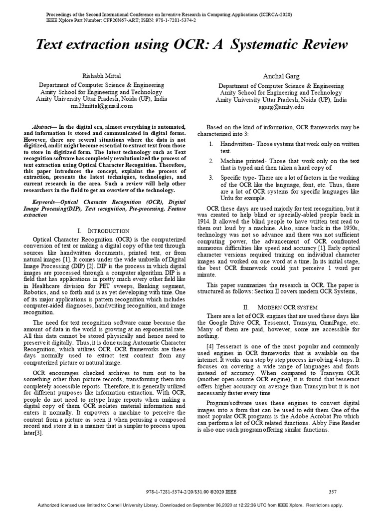 OCR Techniques for Researchers | PDF | Optical Character Recognition | Computing
