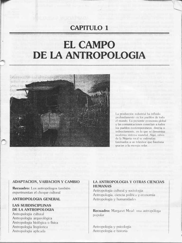LECTURA 1 Kottak-C-1996-Antropologia-Cap-01-El-Campo-De-La-Antropologia | PDF