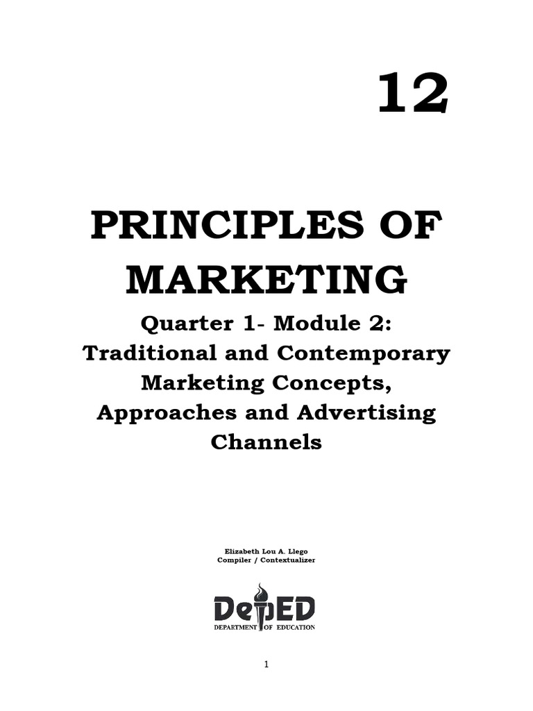 Principles of Marketing Q1M2 | PDF