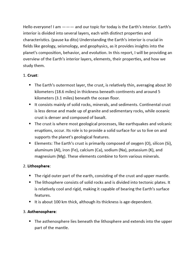 Earth's Interior | PDF | Crust (Geology) | Earth