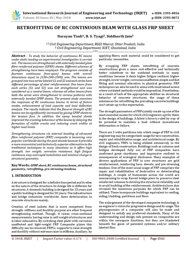 Retrofitting Of Rc Continuous Beam With Pdf