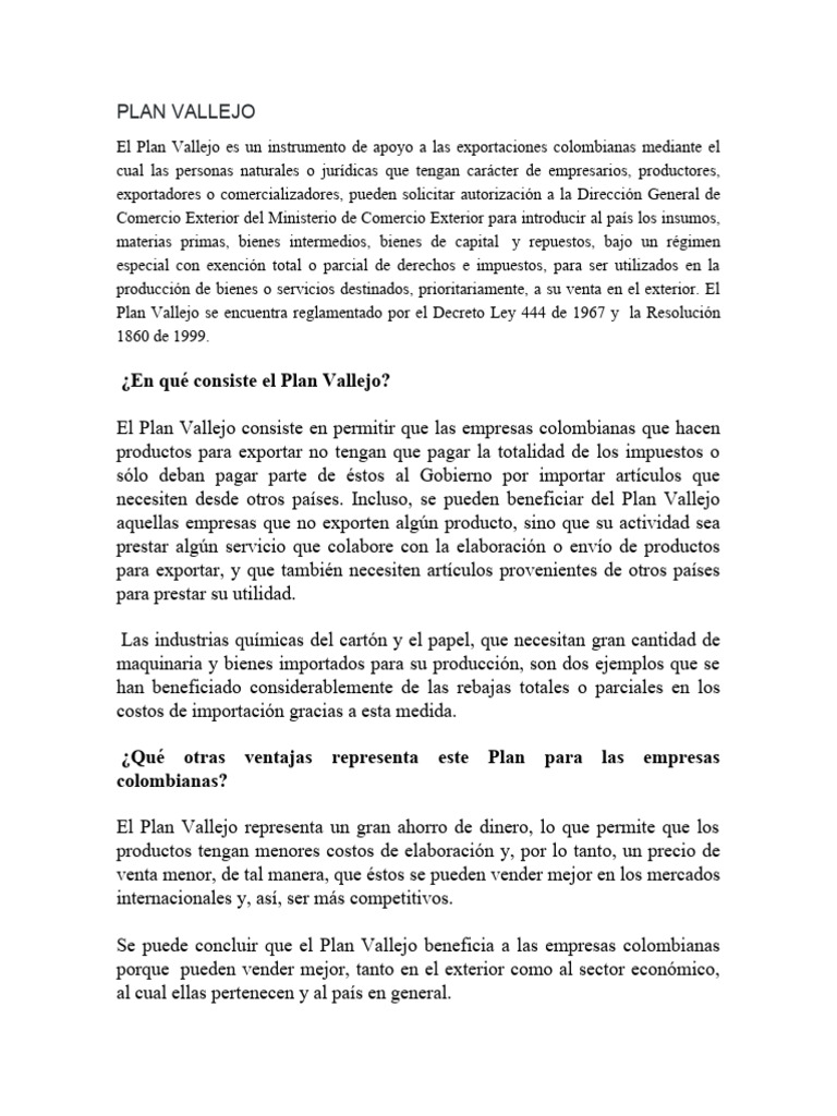 Plan Vallejo | PDF