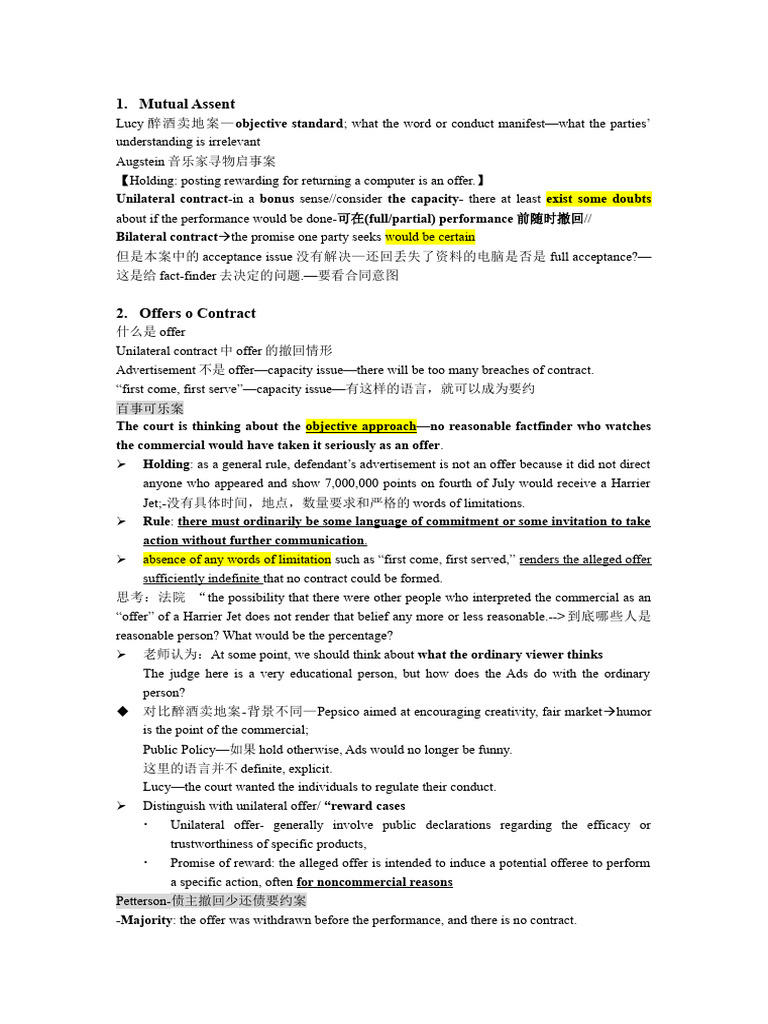 Contract Check List | PDF | Offer And Acceptance | Estoppel