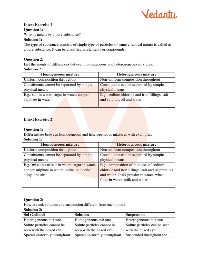 NCERT Solutions For Class 9 Science Chapter 2 - Is Matter Around Us ...