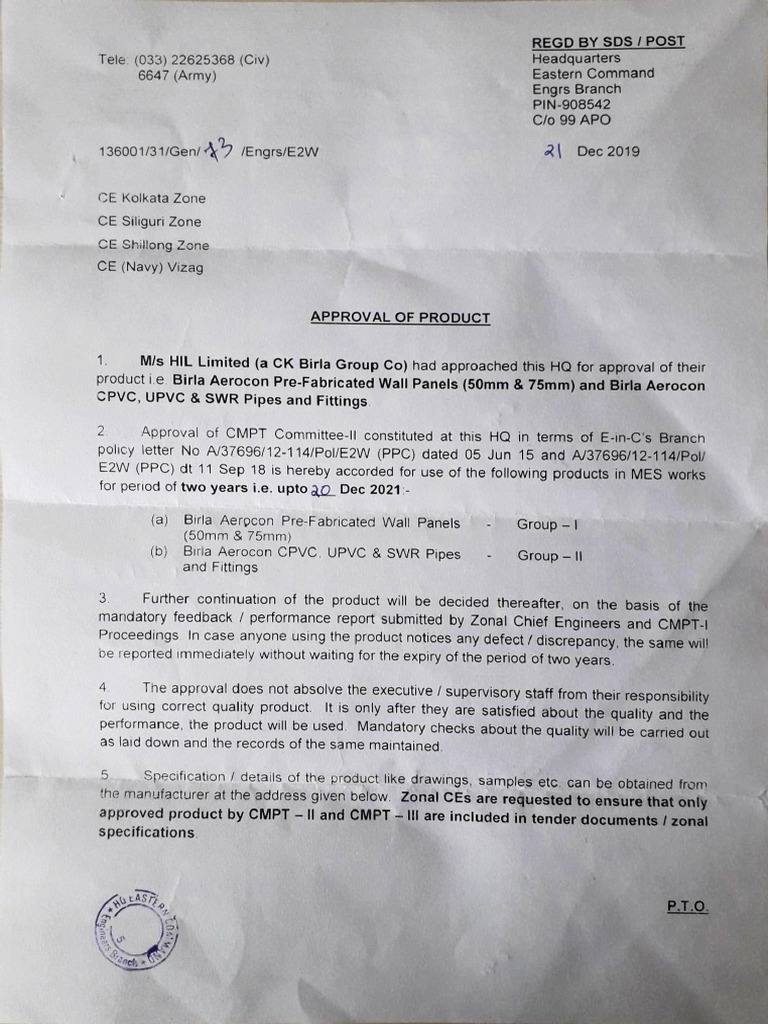 MES EC Approval Letter | PDF