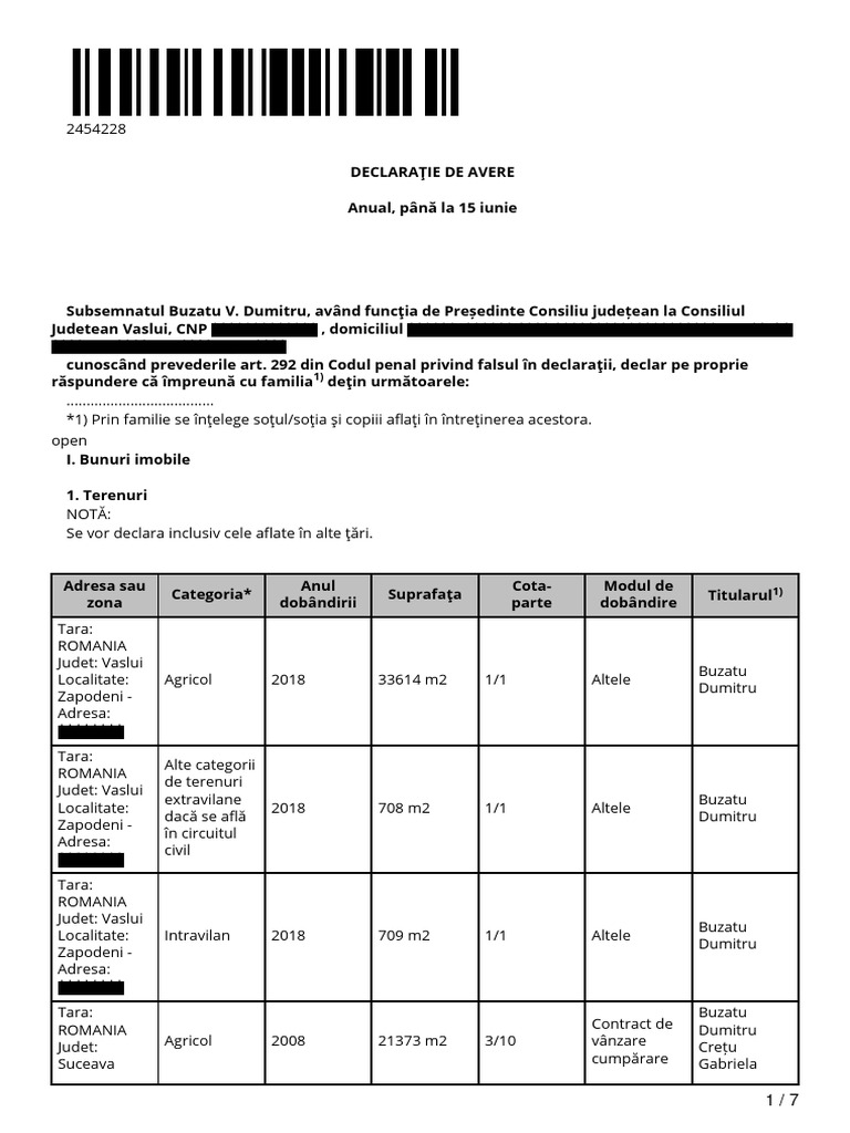 Buzatu Dumitru Declaratie Avere/interese 2023 | PDF