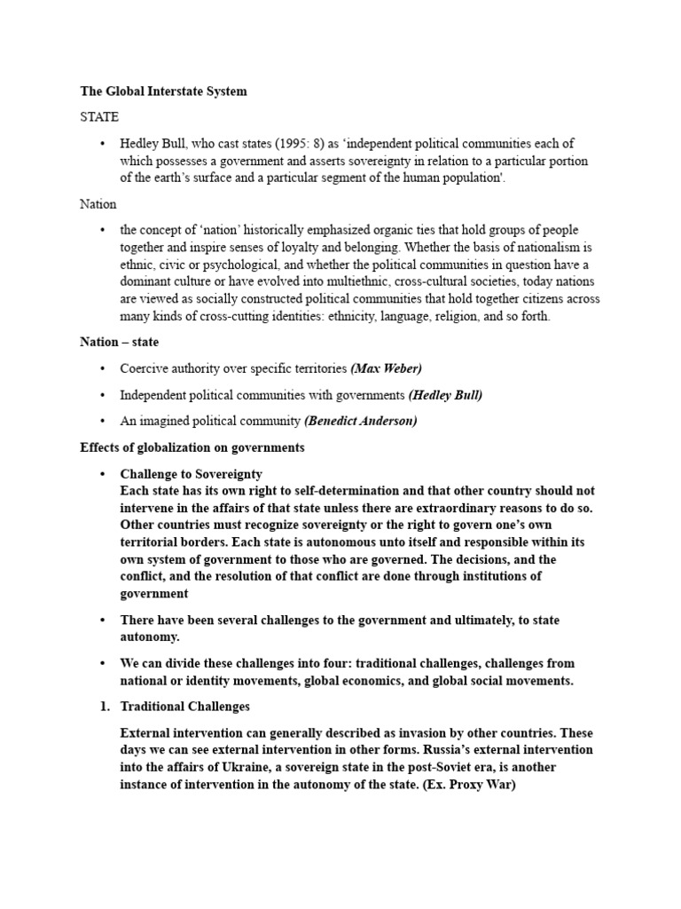 The Global Interstate System | PDF