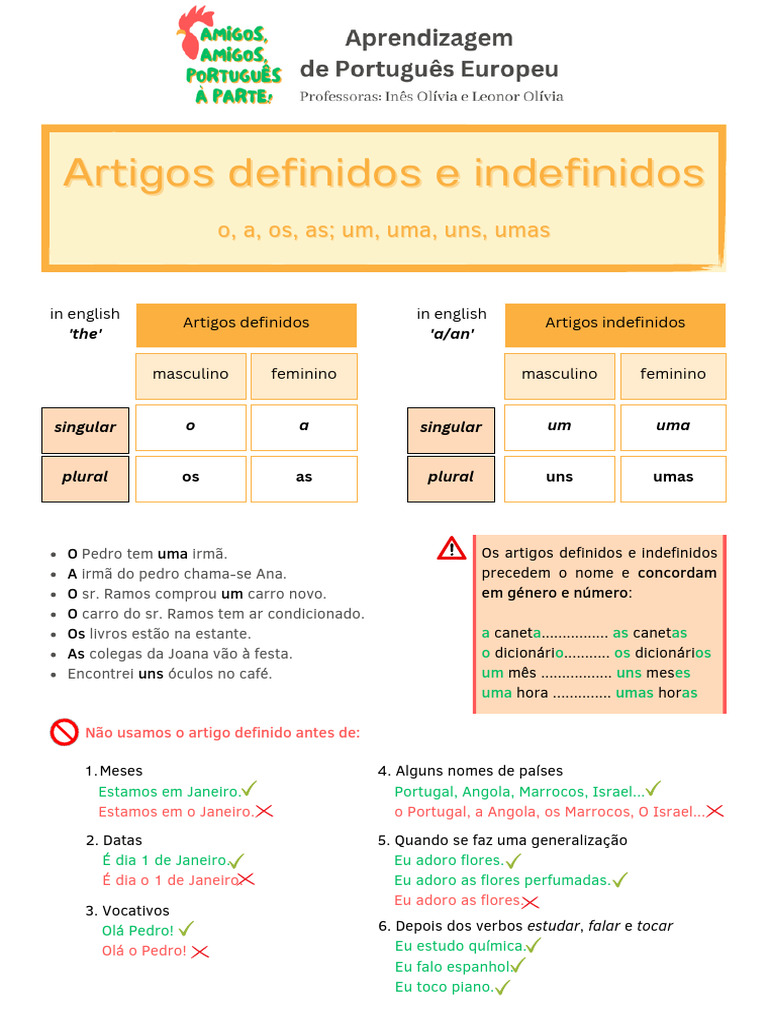 Artigos Definidos e Indefinidos | PDF
