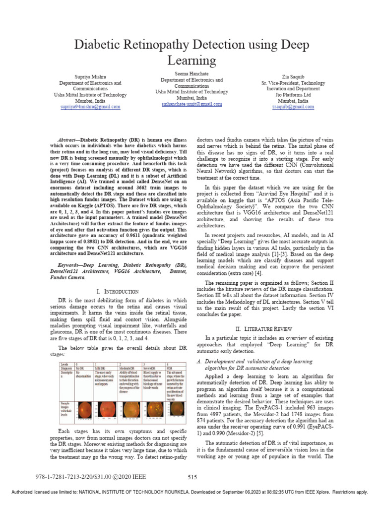 Deep Learning for Diabetic Retinopathy Detection | PDF | Deep Learning ...