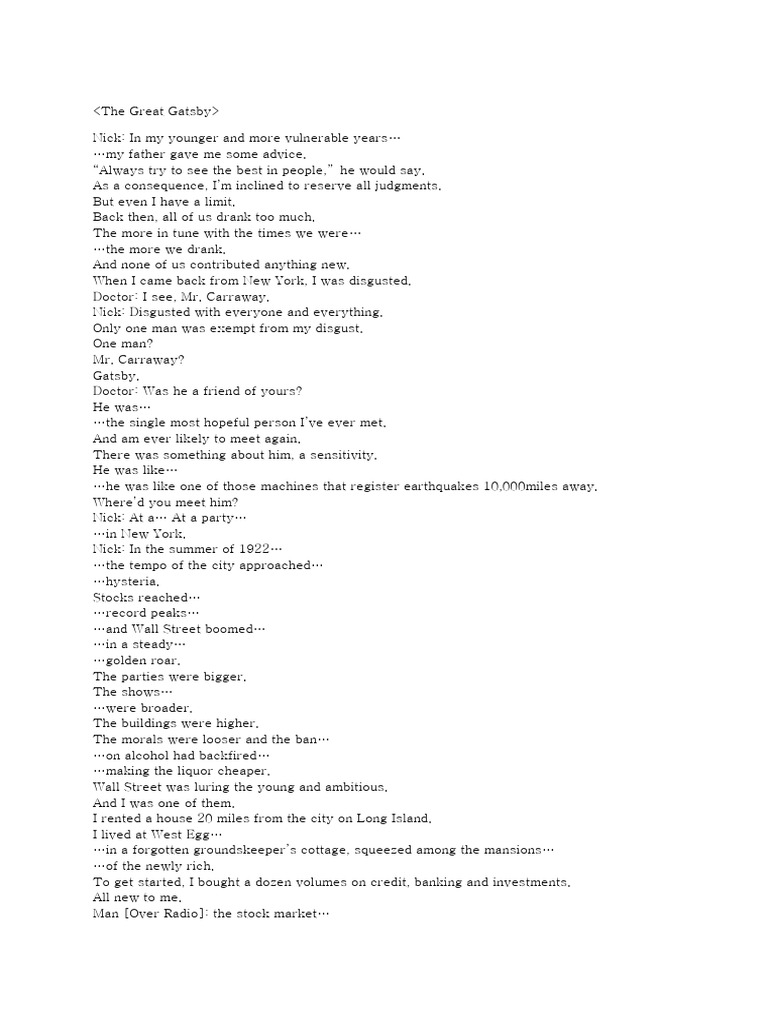 The Great Gatsby | PDF | The Great Gatsby