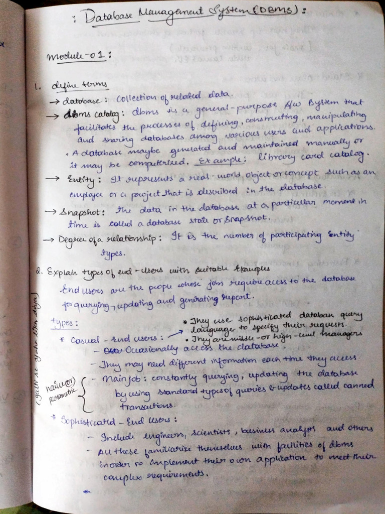 DBMS - Mod1-4 (Except Lossless & Er Diagrams) | PDF