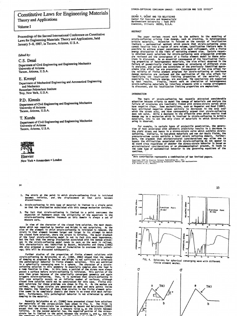Constitutive Laws For Engineering Materials Theory and Applications | PDF | Finite Element ...