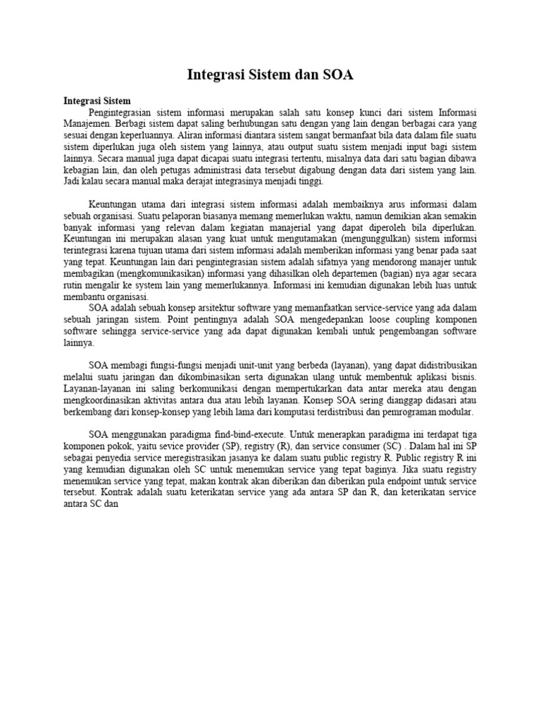Integrasi Sistem Dan SOA | PDF | Bisnis
