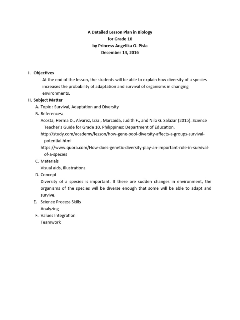 Lec Final Demo Lesson Plan | PDF