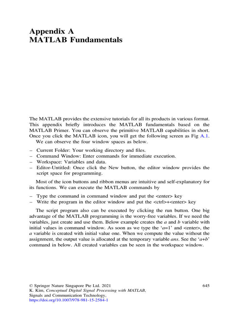 MATLAB Basics | PDF