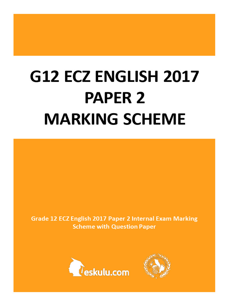 G12 English Paper 2 2017 Marking Scheme | PDF