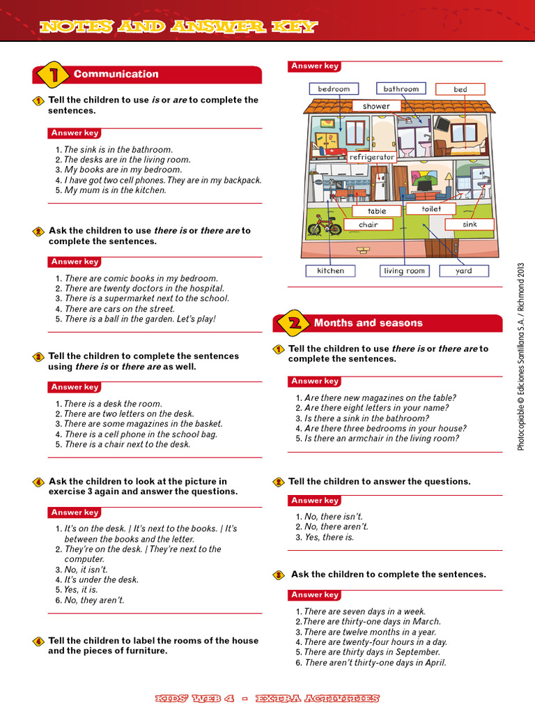 KW4 Extra Activities Answer Key | PDF