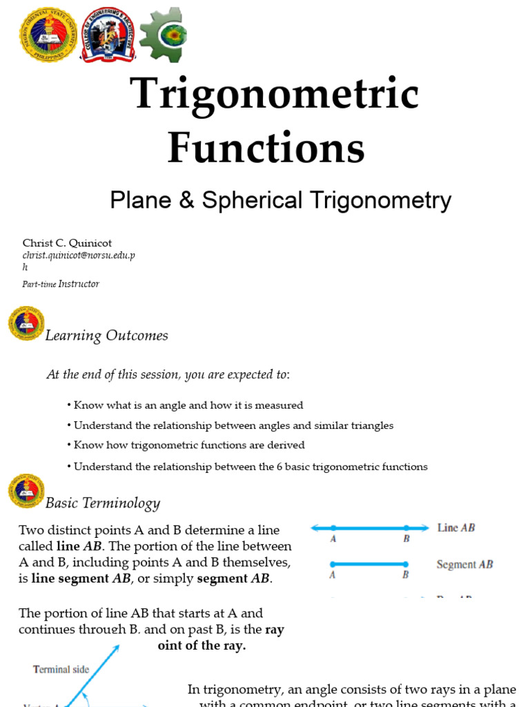 (ENM012 AY22-23) W2 - Trigonometric Functions - D - 2 | PDF | Angle ...