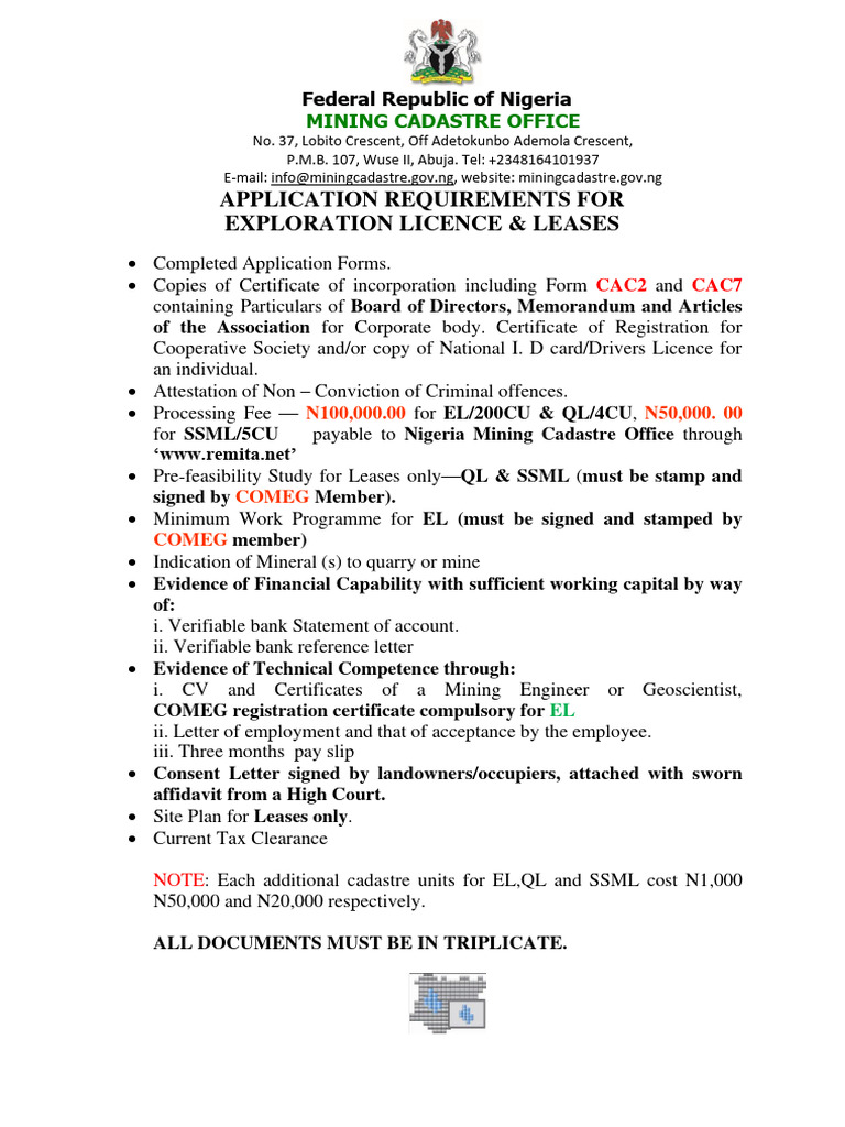 Requirement For New Mineral Title Application | PDF