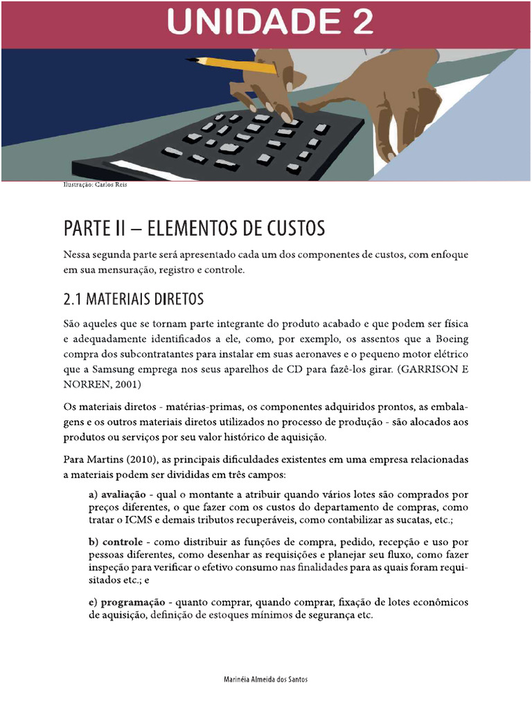Elementos de Custos | PDF