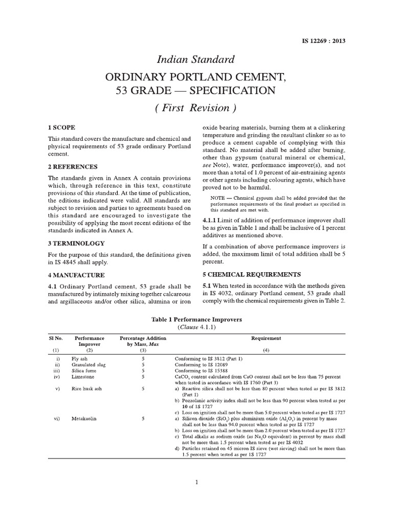 IS 12269 2013 Opc Specification | PDF