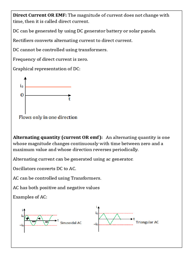 AC Notes | PDF | Alternating Current | Inductor