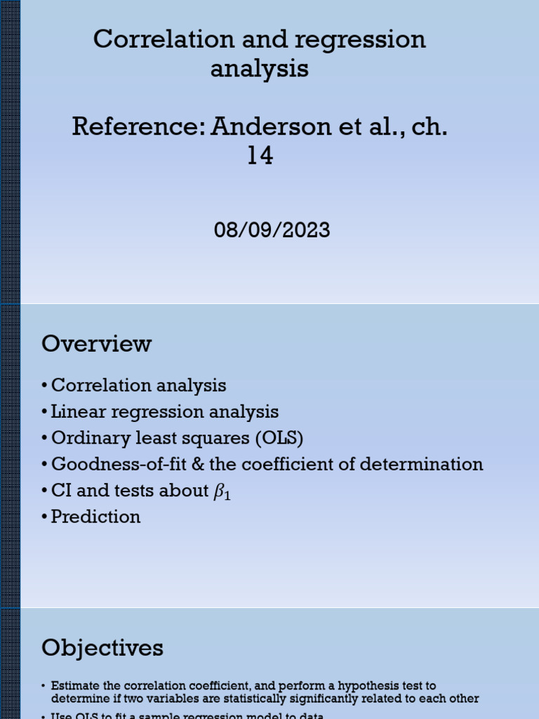 EECM3724 Unit 9 ch14 Slides 2023 | PDF | Errors And Residuals | Regression Analysis